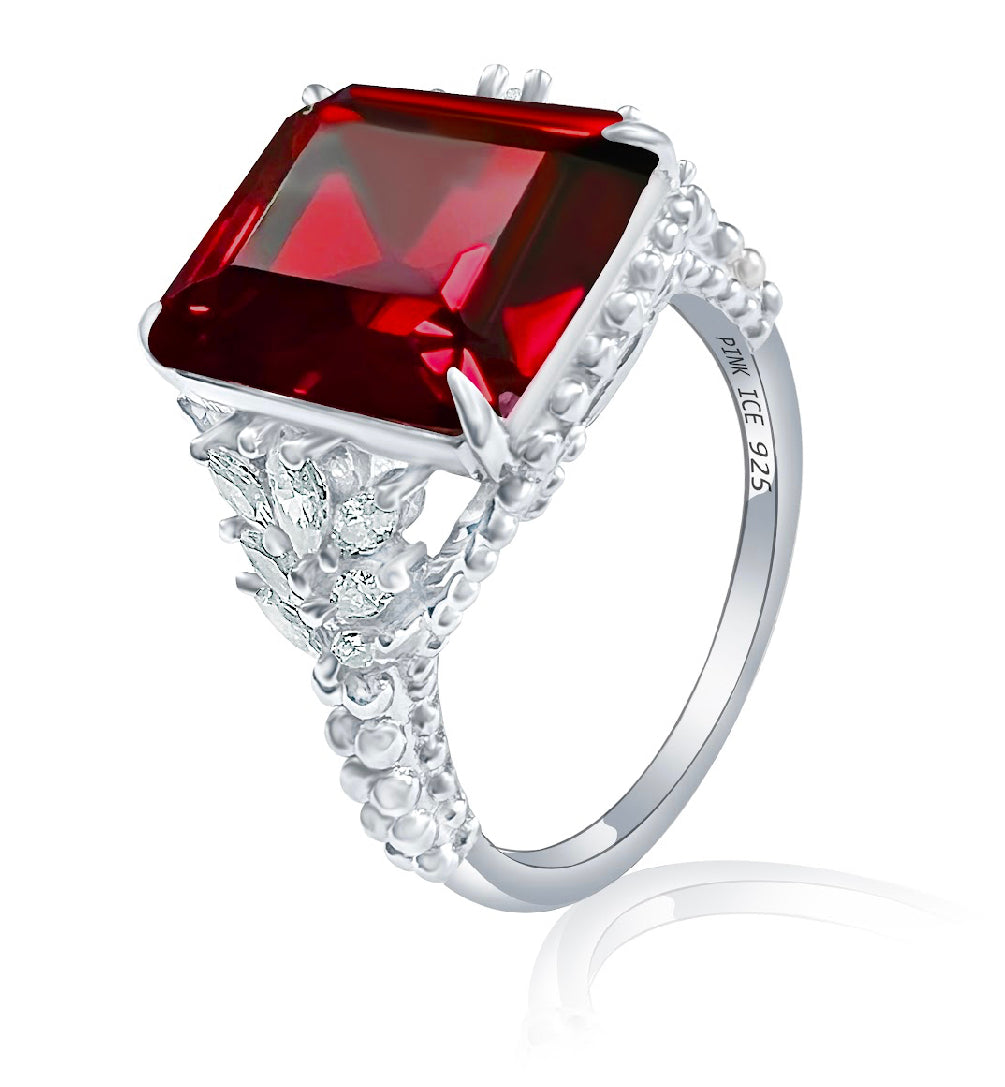 Emerald Cut Beaded Shank Collection – Pink Ice Jewelry