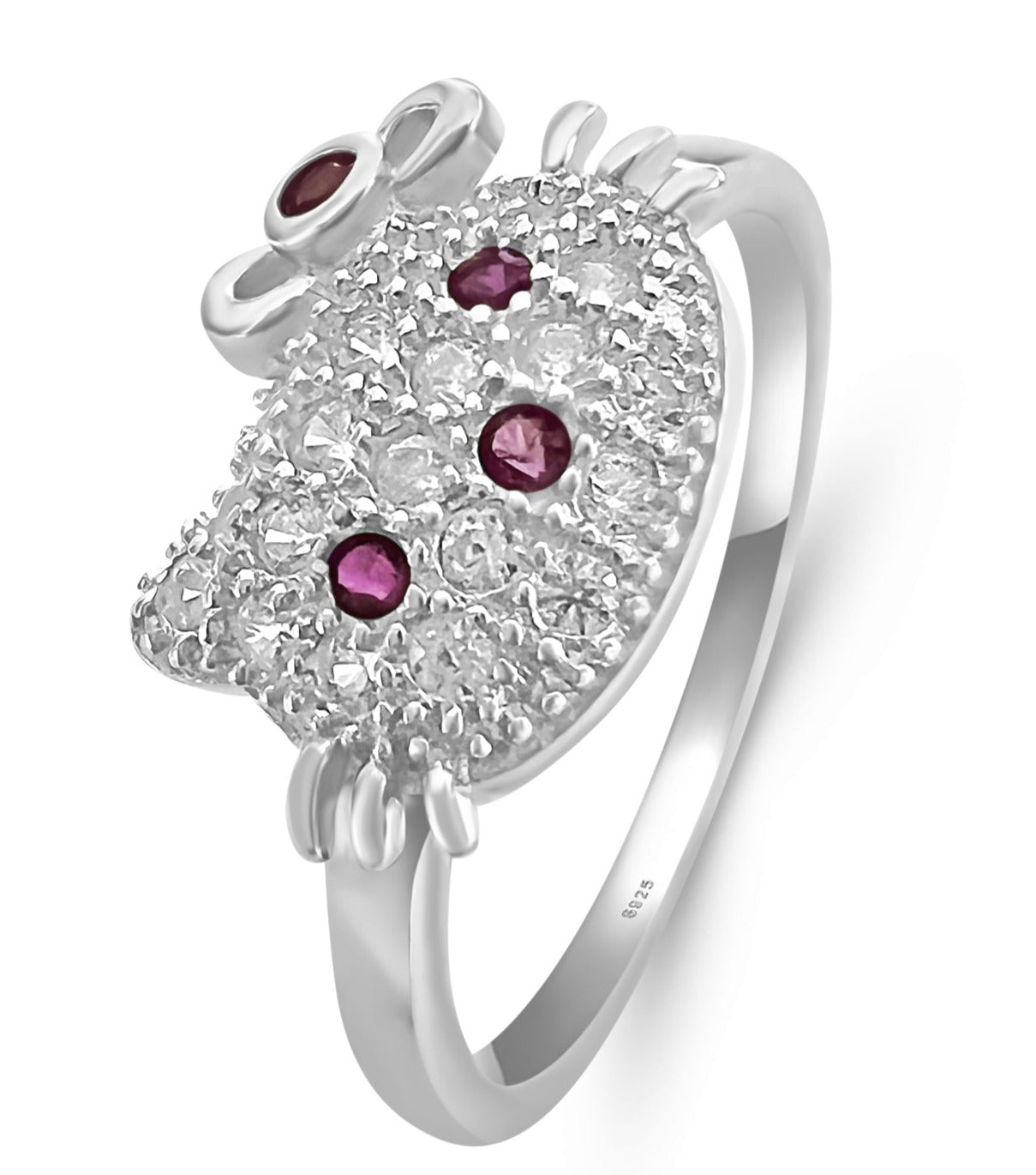 Sterling Silver Cute Kitty Cat Baby Ring – Pink Ice Jewelry